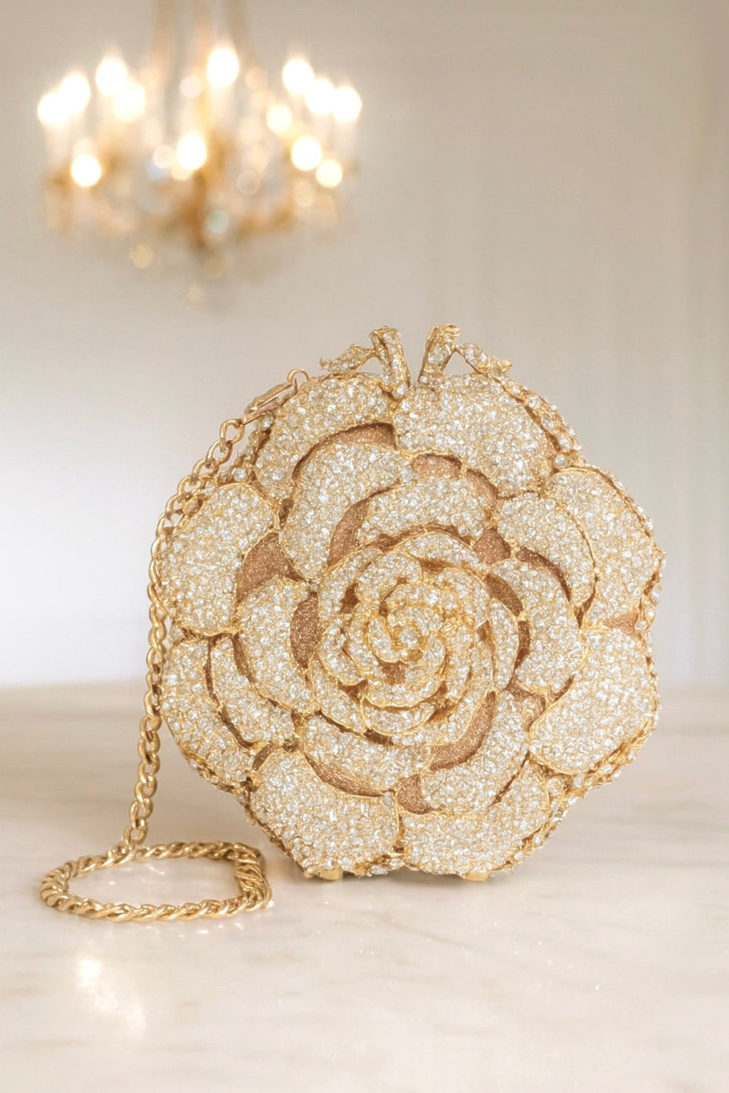 Rosette d’Or Mini Clutch | Luxury Rose Clutch – Anaïs Candle