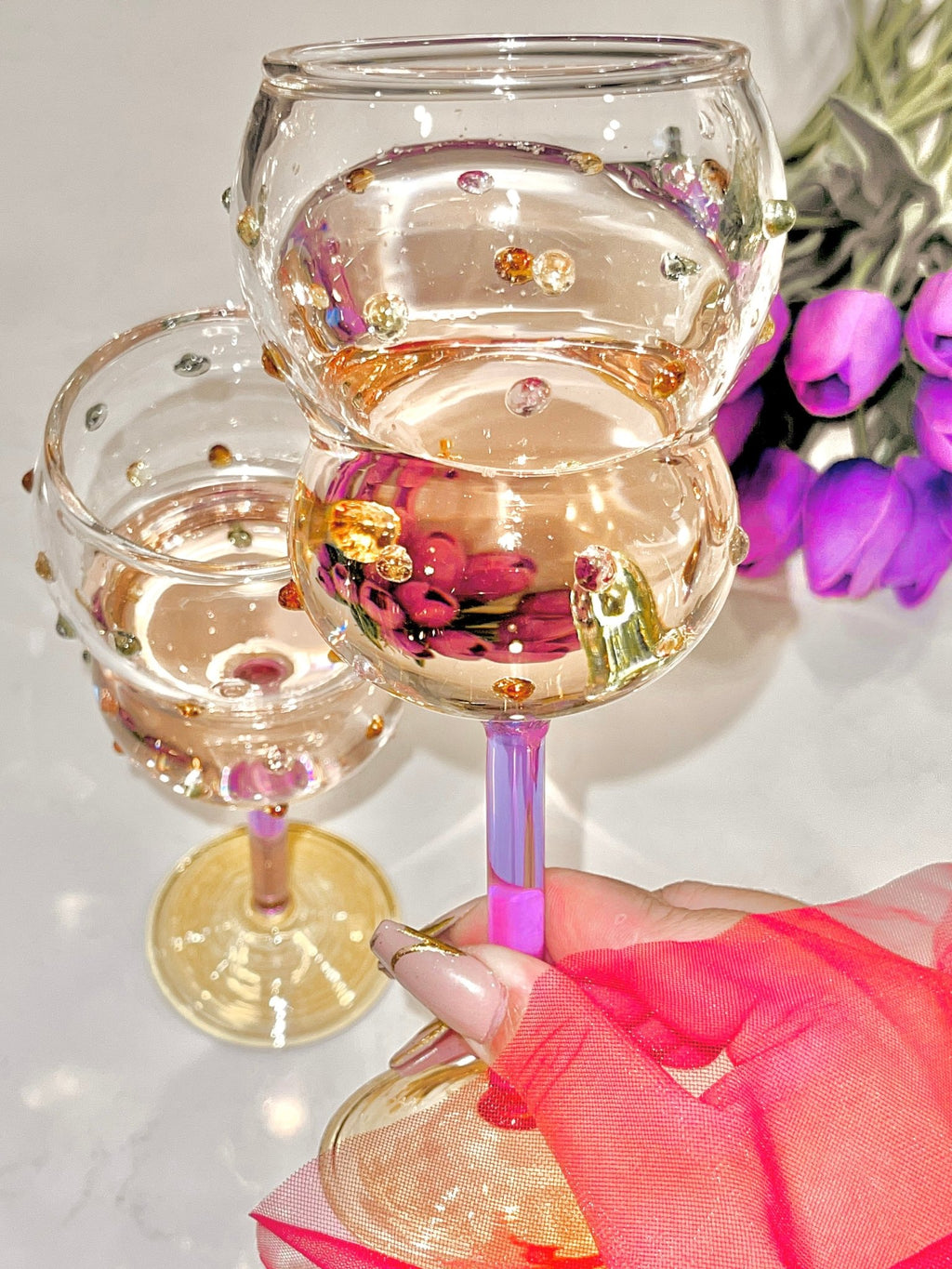 Luxurious Gemstones Glass Cup Set of 2 – Anaïs Candle